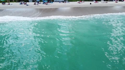 Miami azure beach view from a drone | Stock Video | Pond5