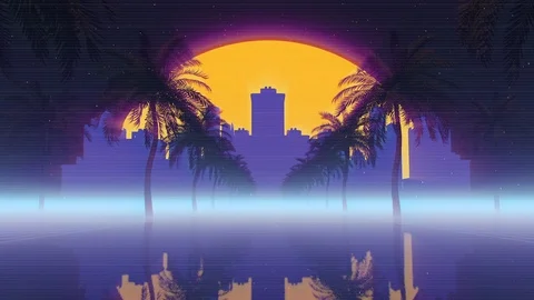 Miami Vice Style Retro 80s VHS Beach Mot... | Stock Video | Pond5