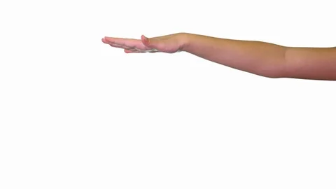 Mic fall hand sign of young girl | Stock Video | Pond5