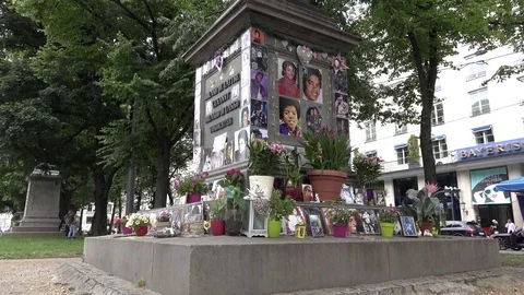 Michael Jackson fan made memorial in dow... | Stock Video | Pond5