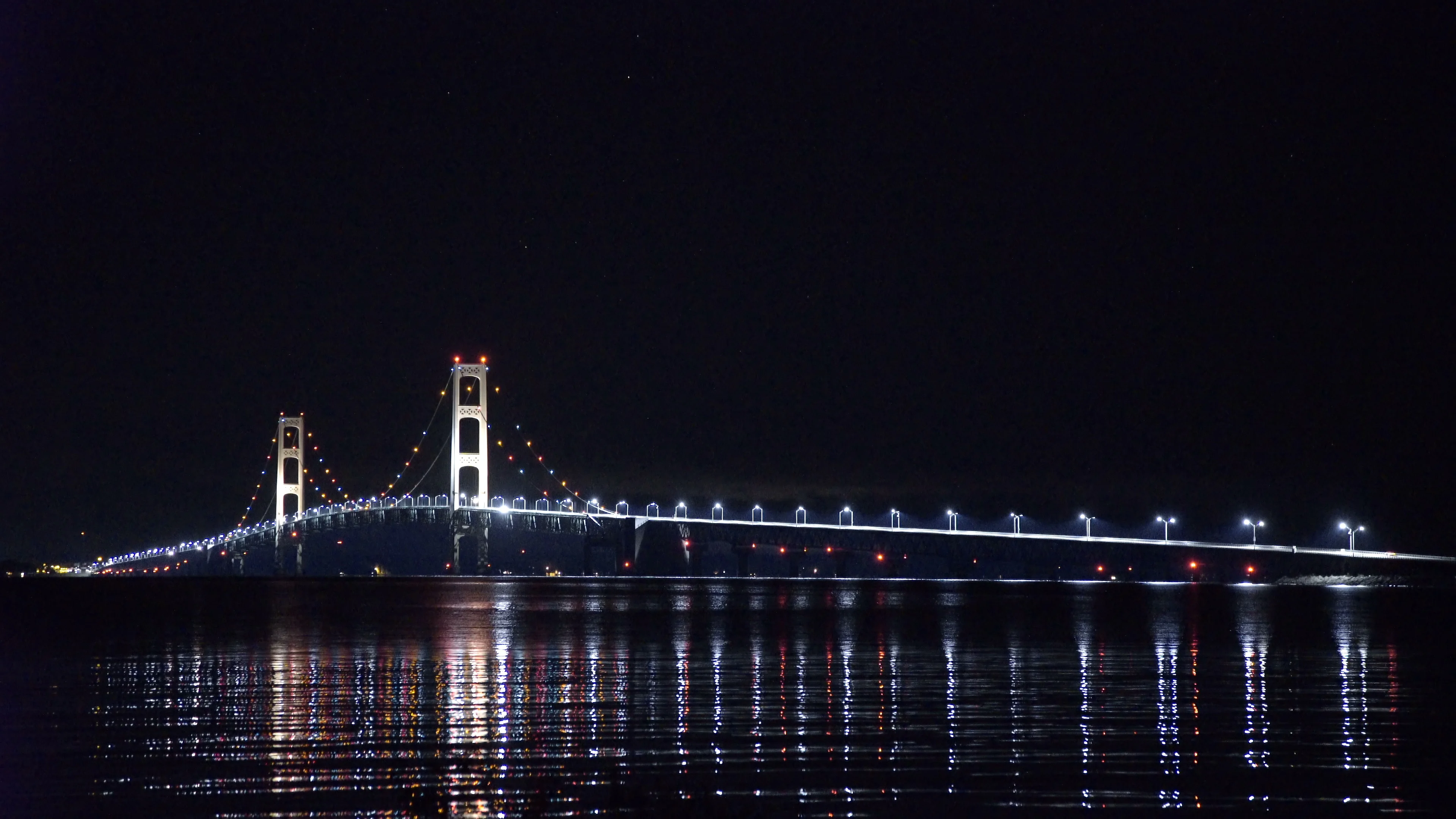 Mackinac Bridge At Night Michigan Department Of Transportation