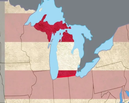 Michigan pull out, smooth USA map, all s... | Stock Video | Pond5