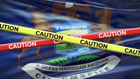 Michigan state flag waving background wi... | Stock Video | Pond5