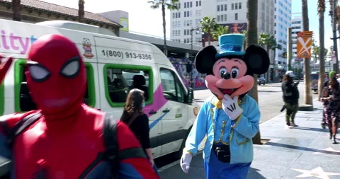 Mickey Mouse and Spider-Man characters w... | Stock Video | Pond5