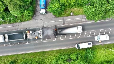 Micro Asphalt Road Resurfacing Process A... | Stock Video | Pond5