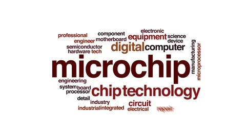 Microchip animated word cloud, text desi... | Stock Video | Pond5