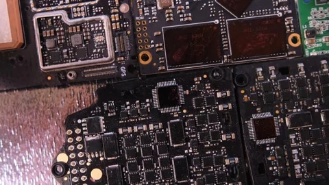 Microchips top view alarming flashing ne... | Stock Video | Pond5