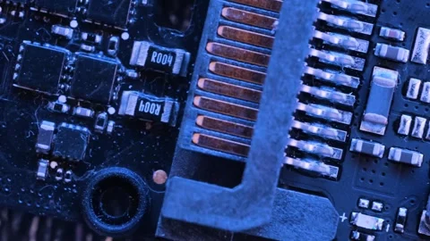 Microchips tracking surface in modern en... | Stock Video | Pond5