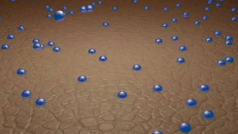 Microdroplets falling on skin. 3d animat... | Stock Video | Pond5