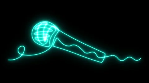 microphone animation one continuous line... | Stock Video | Pond5