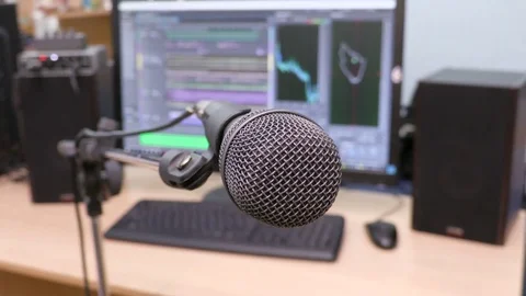 Monitor With Microphone Stock Video Footage | Royalty Free Monitor With ...