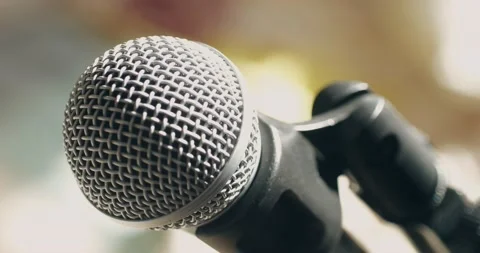 Microphone close-up, mic isolated on day... | Stock Video | Pond5