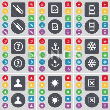 Microphone connector, Graph file, Negative films, Question mark, Anchor ...