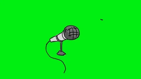 Microphone - Hand Drawn - Green Screen | Stock Video | Pond5