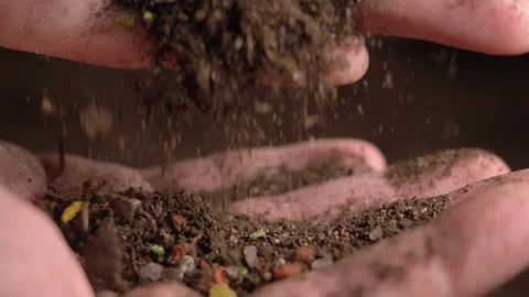 microplastics in soil. plastic waste in ... | Stock Video | Pond5