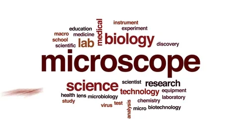 Microscope animated word cloud, text des... | Stock Video | Pond5