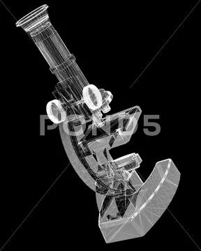 Microscope body structure, wire model on the background: Royalty Free ...