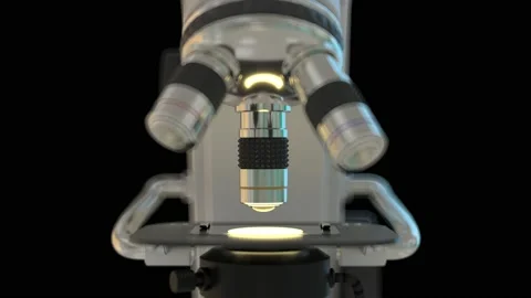 microscope, front view with bokeh - isol... | Stock Video | Pond5