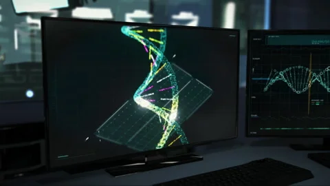 Microscopic study of the DNA double heli... | Stock Video | Pond5