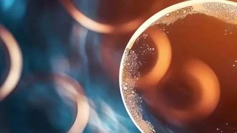 Microscopic view of moving molecules of ... | Stock Video | Pond5