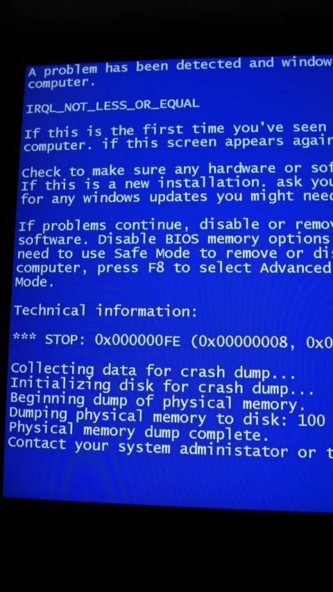 Microsoft Blue Screen Error,Blue Screen ... | Stock Video | Pond5
