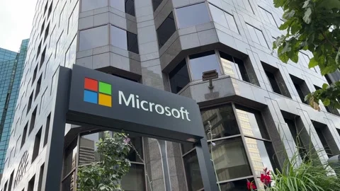 Microsoft Company Logo Headquarters Offi... | Stock Video | Pond5