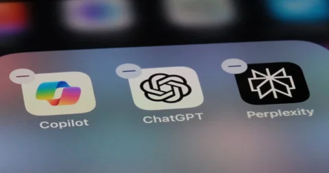 Microsoft Copilot, OpenAI ChatGPT and Pe... | Stock Video | Pond5