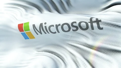 MICROSOFT flag waving on sun. Seamless l... | Stock Video | Pond5