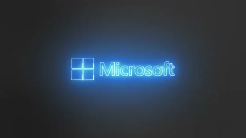 Microsoft Logo Neon Sign | Stock Video | Pond5
