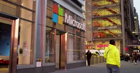 Microsoft Store in Manhattan. New York C... | Stock Video | Pond5