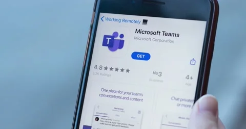 Microsoft Teams app logo close-up on pho... | Stock Video | Pond5