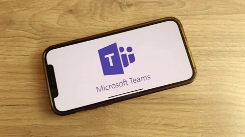 Microsoft Teams logo displayed on mobile... | Stock Video | Pond5