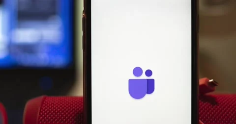 Microsoft Teams logo on screen close up.... | Stock Video | Pond5