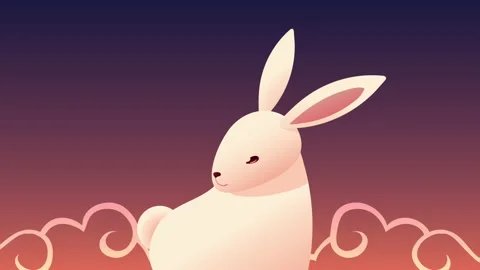 mid autumn festival animation with rabbi... | Stock Video | Pond5