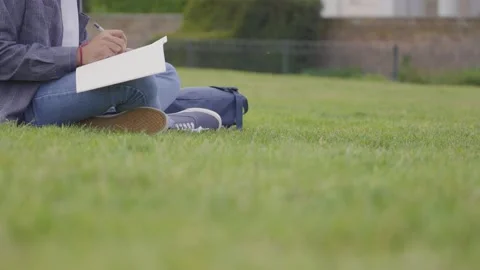 Mid Section Shot of Male Student Using N... | Stock Video | Pond5