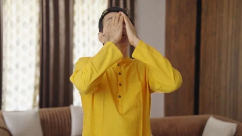 Middle aged Indian man having cold and c... | Stock Video | Pond5