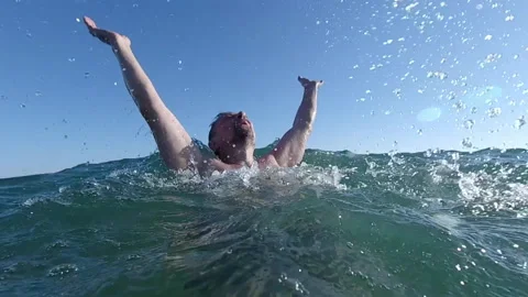 Middle-aged man stand with arms up, silh... | Stock Video | Pond5