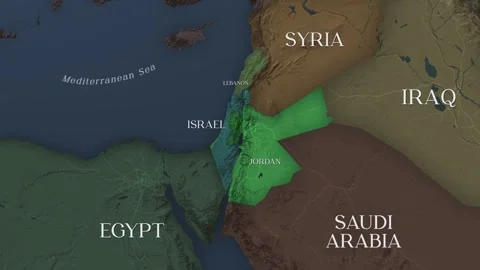 MIDDLE EAST - Animated map | Stock Video | Pond5
