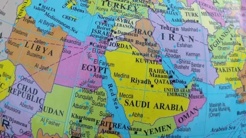 Iran Qatar Map Stock Video Footage | Royalty Free Iran Qatar Map Videos | Pond5