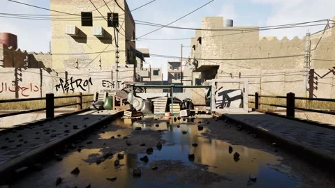 Middle Eastern Warzone CGI footage, War-... | Stock Video | Pond5