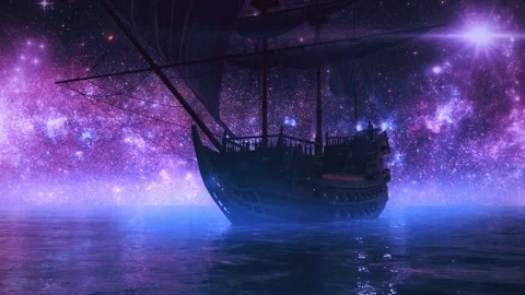 In the Middle of the Ocean in a Starry N... | Stock Video | Pond5