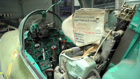 MIG 21 UM FISHBED cockpit interior showi... | Stock Video | Pond5