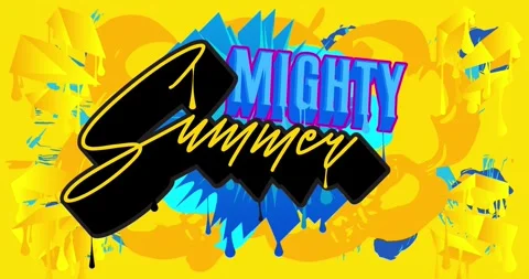 Mighty Summer graffiti words | Stock Video | Pond5