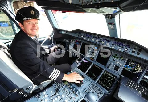 Mike Blythe A Ba Captain Inside The Cockpit On The New British Airways ...