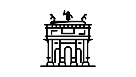 Milan arch icon animation | Stock Video | Pond5