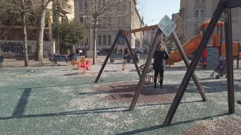 Milan Park Children Playground School Be... | Stock Video | Pond5