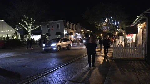Mild evening at night on small town main... | Stock Video | Pond5