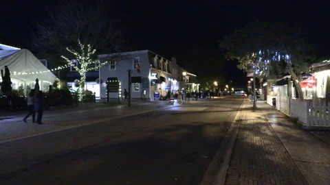 Mild evening at night on small town main... | Stock Video | Pond5