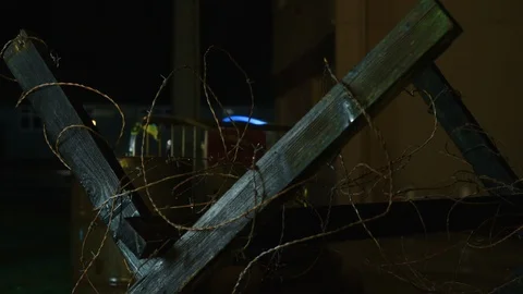 Barbed Wire Night Stock Video Footage | Royalty Free Barbed Wire Night ...