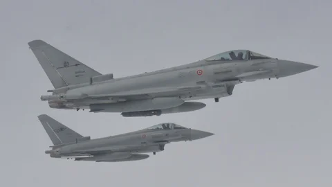 Military Fighter Combat Jet Aircrafts Fo... | Stock Video | Pond5